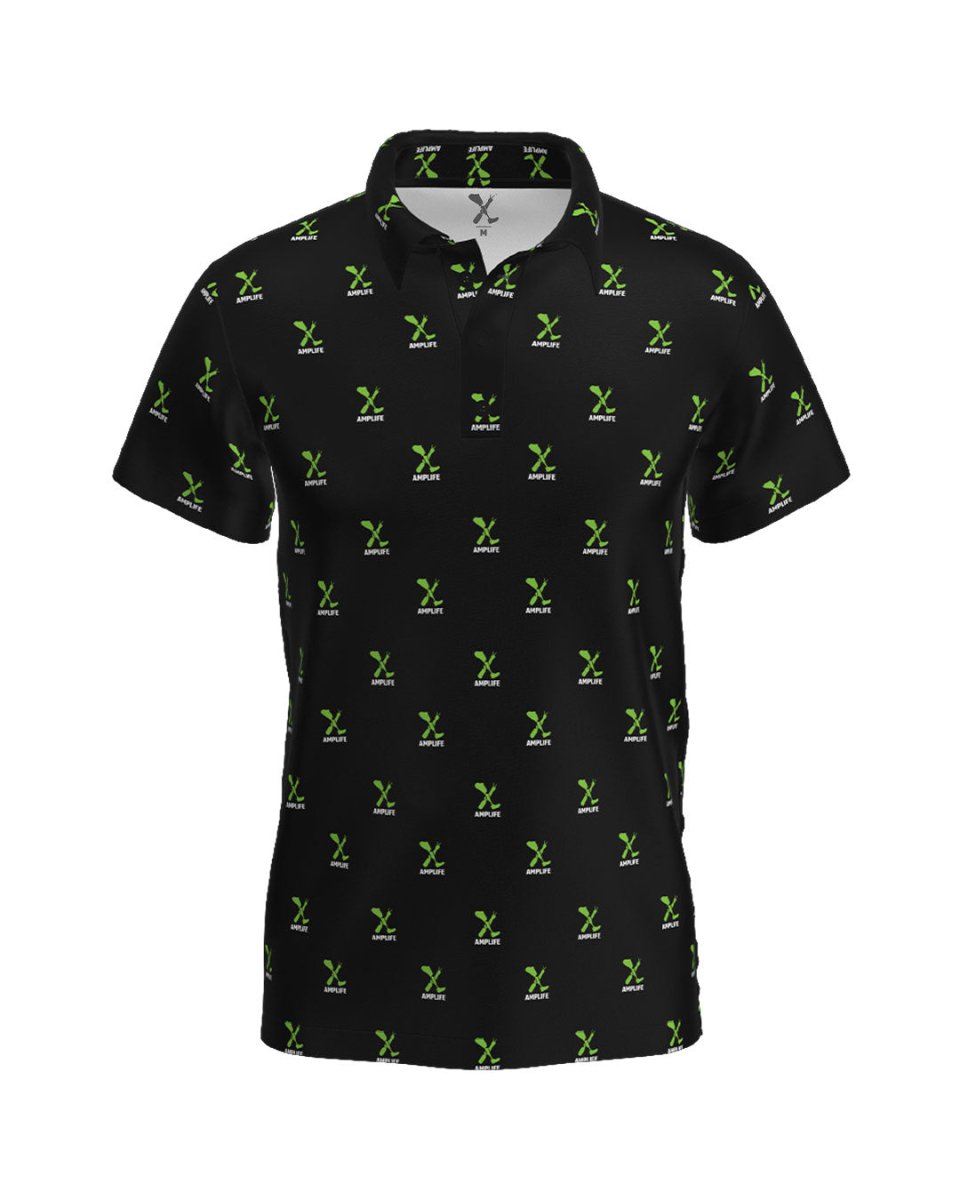 Amplife Allover Black Polo — Amplife®